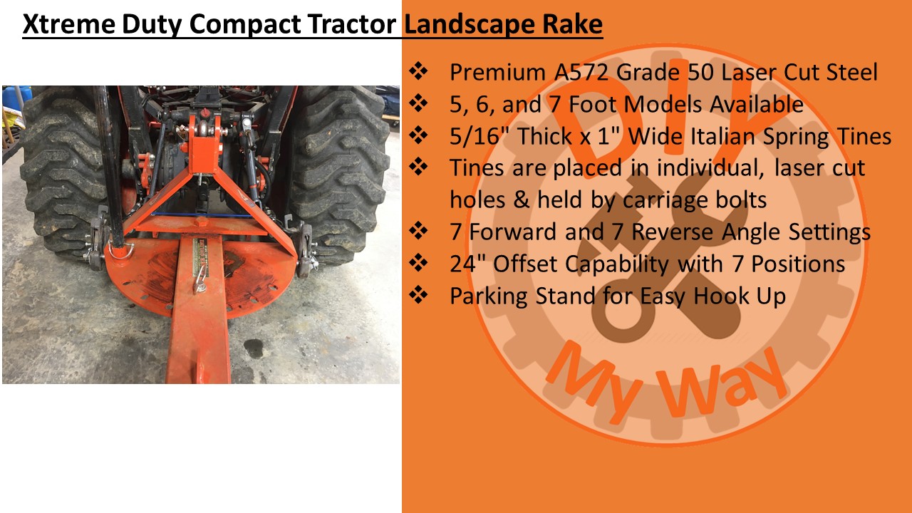 Everything Attachments XTreme Duty Compact Tractor Landscape Rake: Is ...
