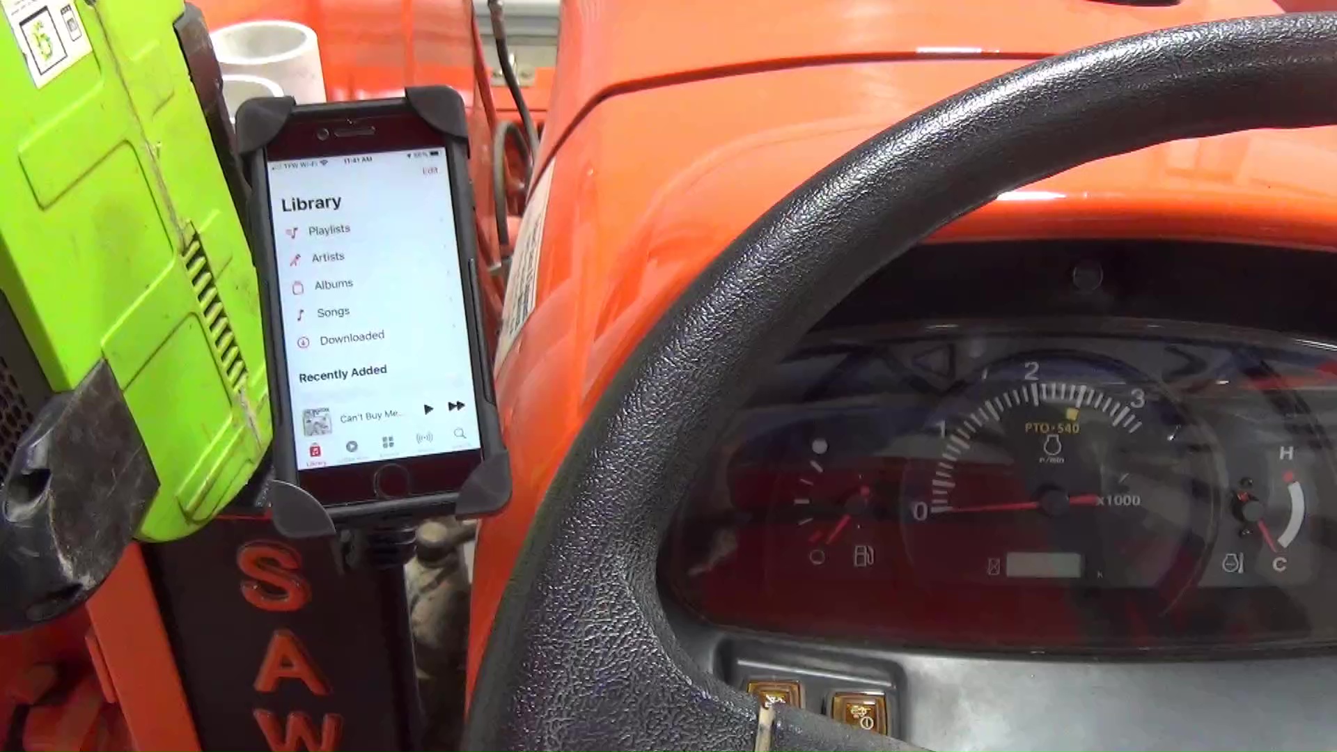 Kubota Tractor Mod: Adding a Cell Phone Holder – DIY My Way